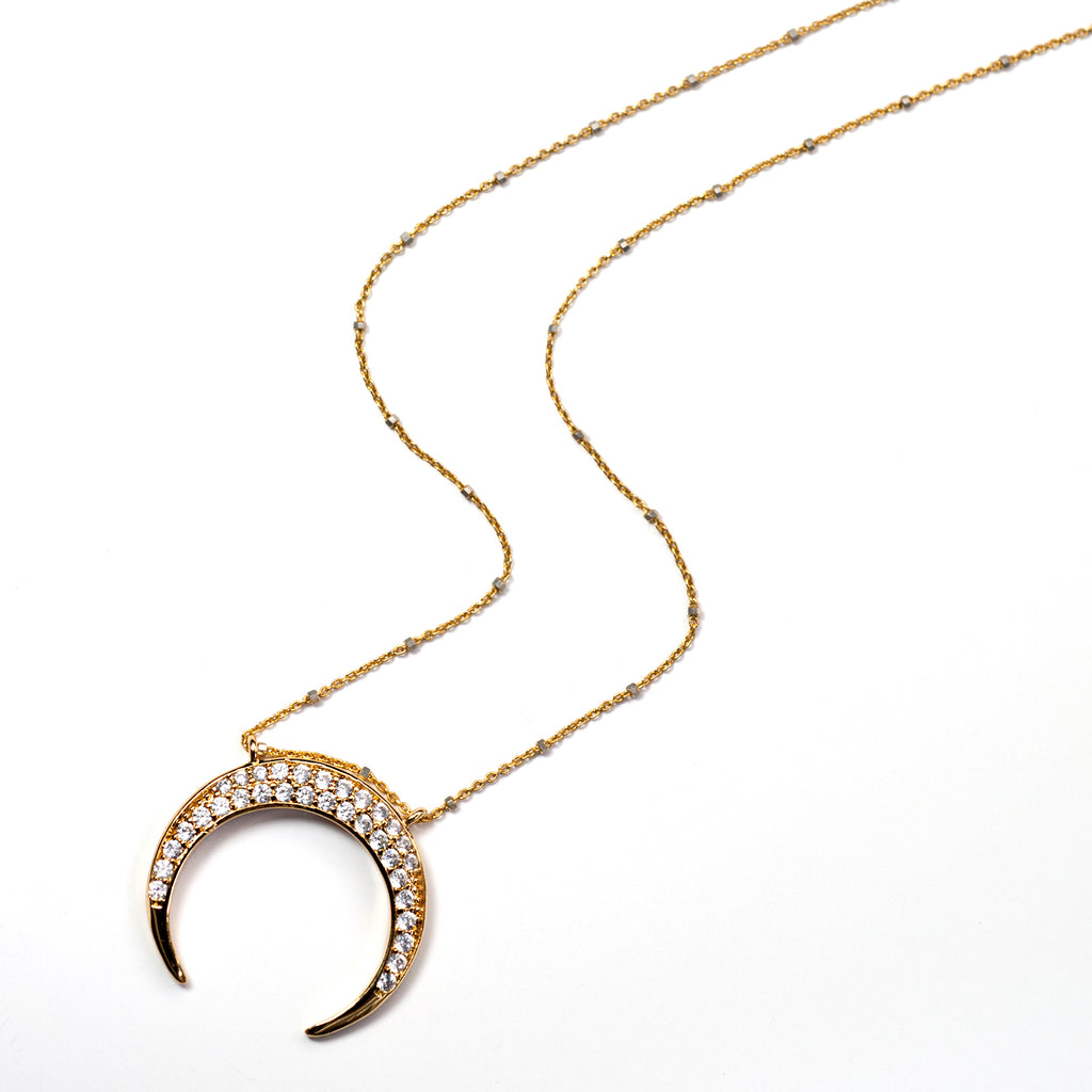 Inverted Crescent Moon Necklace N1705 – Sweet Romance Wholesale