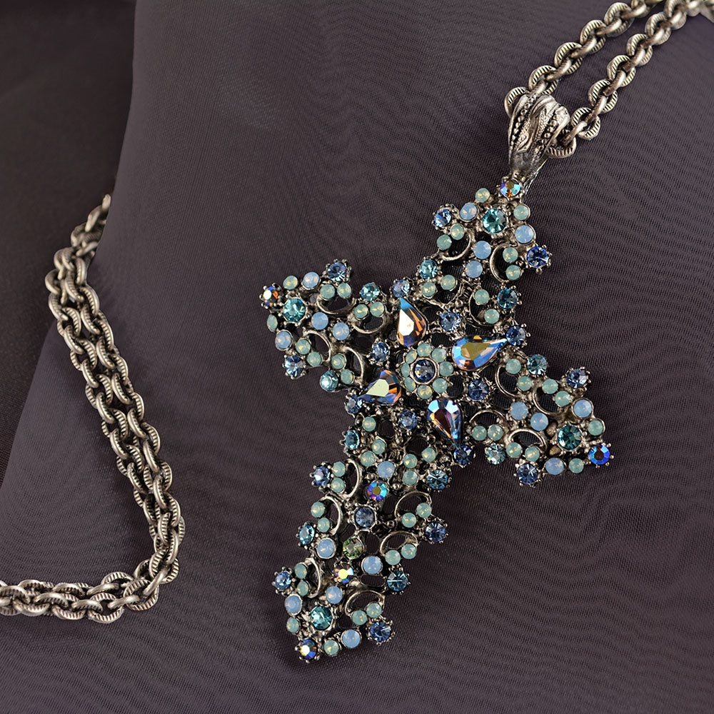 Starlight Cross Necklace N1465-ST | Sweet Romance – Sweet Romance Wholesale